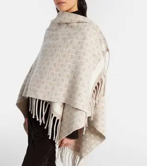 FERRAGAMO Gancini Virgin Wool Shawl