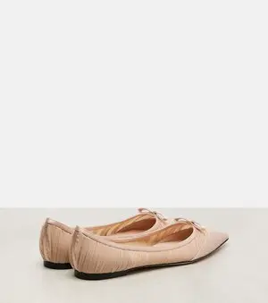 JIMMY CHOO Love Mesh And Satin Ballet Flats