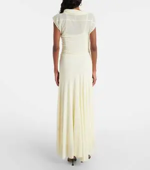Proenza Schouler Tamara Draped Crêpe Jersey Maxi Dress - Yellow