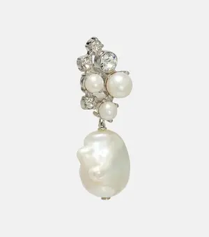 Givenchy Crystal And Pearl Asymmetric Earrings