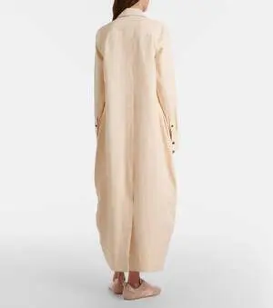 JIL SANDER Oversized Linen Shirt Dress - Pink