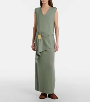 JIL SANDER Virgin Wool Maxi Dress - Green