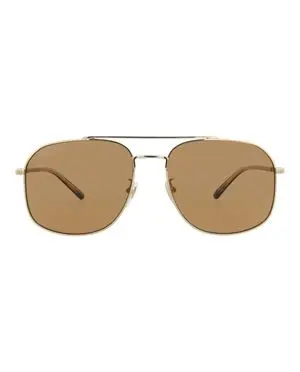 Gucci Aviator Frame Sunglasses - Gold Havana Brown (gg1351s/30013912/005)