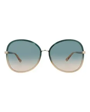 Chloé Round-frame Injection Sunglasses - Green Blue Green (ch0030s/30009792/006)