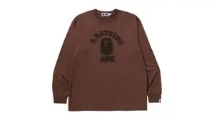 A BATHING APE Garment Dyed Relaxed Fit Long Sleeve Tee - Brown