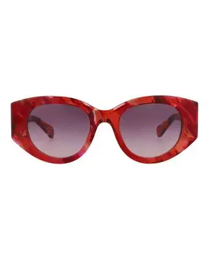 Chloé Round Frame Recycled Acetate Sunglasses - Red Red Violet (ch0251s/30015700/007)