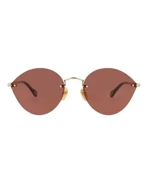 Chloé Cat Eye Metal Sunglasses - Gold Gold Red (ch0253s/30015745/002)