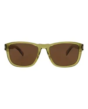 Saint Laurent Square-frame Recycled Acetate Sunglasses - Green Green Brown (sl710/30015795/005)