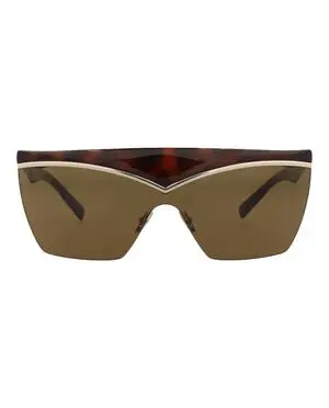 Saint Laurent Shield Frame Injection Sunglasses - Havana Havana Brown (sl614mask/30014960/002)