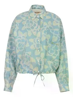 Marni Drawstring Floral Ramie Shirt