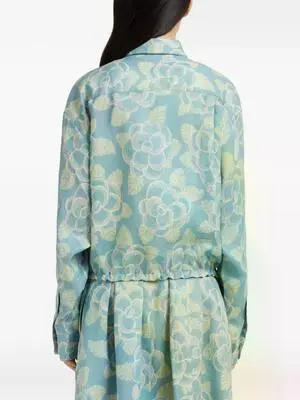 Marni Drawstring Floral Ramie Shirt