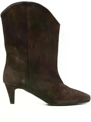 Gisel Moire Mid Heel Boots For Women