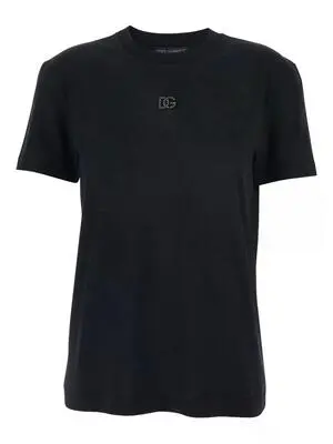 Dolce & Gabbana Logo-embroidered Crew-neck T-shirt - Black
