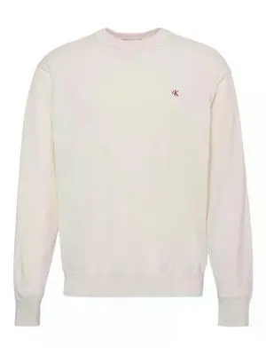 Calvin Klein Logo-detail Crew-neck Sweater - Neutrals