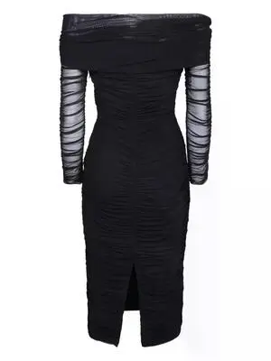 NISSA Ruched Off-shoulder Midi Dress