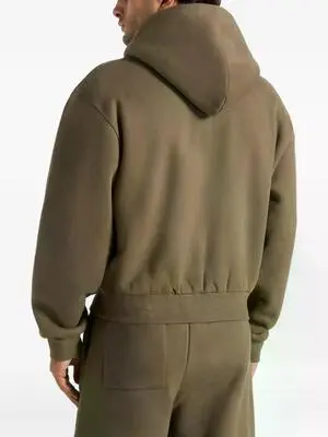 Manière De Voir Signature Relaxed Fit Zip Hoodie - Green