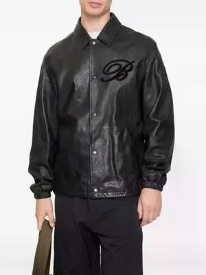 Burberry Cursive Logo Leather Overshirt