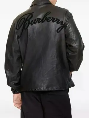 Burberry Cursive Logo Leather Overshirt