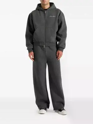Manière De Voir Signature Relaxed Fit Zip Hoodie - Grey