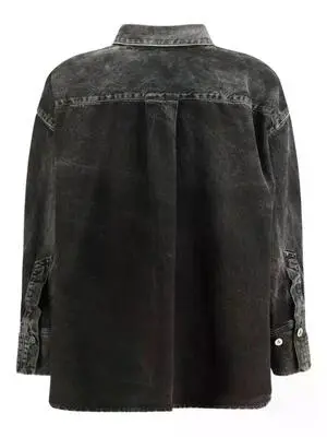 Attico Asymmetric Denim Shirt - Grey