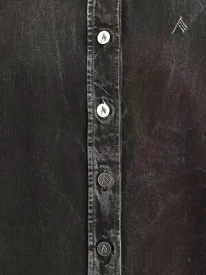 Attico Asymmetric Denim Shirt - Grey