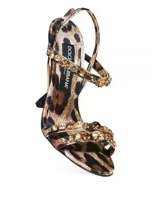 Dolce & Gabbana 105mm Keira Leopard-print Sandals - Brown