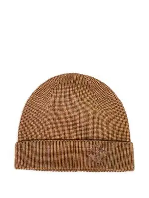 Tagliatore Logo-embroidered Turn-up Beanie - Brown