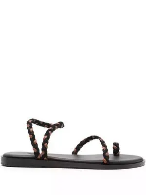 ANCIENT GREEK SANDALS Eleftheria Braided Sandals - Black