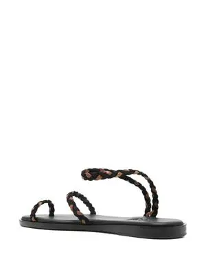 ANCIENT GREEK SANDALS Eleftheria Braided Sandals - Black