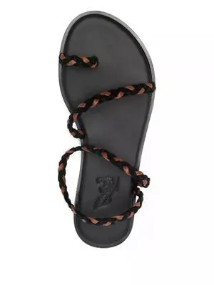 ANCIENT GREEK SANDALS Eleftheria Braided Sandals - Black