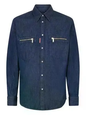 Dsquared2 Zipped Pocket Biker Shirt - Blue