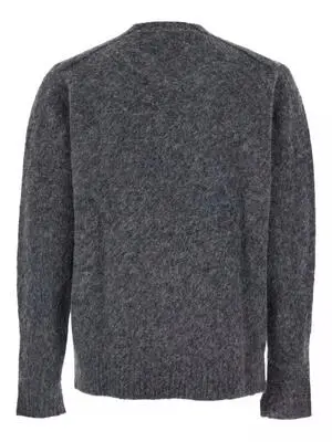 COOR Ribbed-trims Crew-neck Sweater - Grey