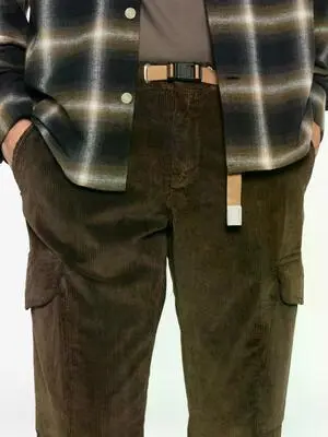 WHITE SAND Corduroy Trousers With Belt