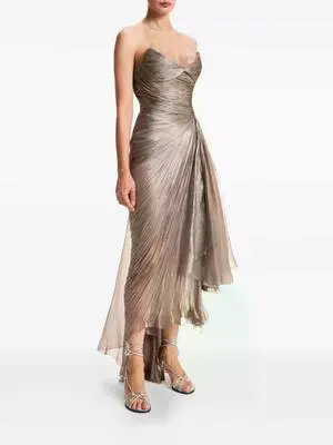 MARIA LUCIA HOHAN Jolie Pleated Dress - Neutrals