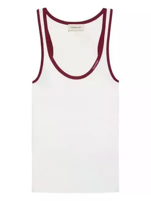 Calvin Klein Ribbed Contrast-trim Tank Top - White