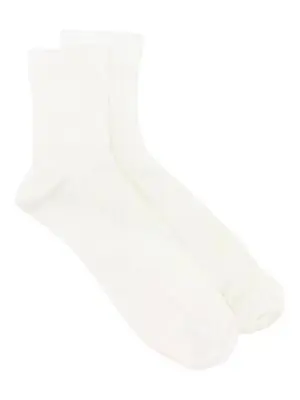 ALTO MILANO Ribbed Ankle Socks - White