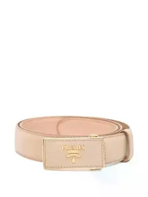 Prada Logo-buckle Belt - Neutrals