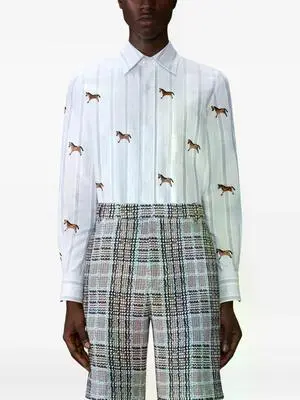 Thom Browne Button-fastening Horse-pattern Shirt
