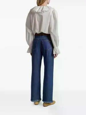 Alberta Ferretti Fringed-hem Jeans
