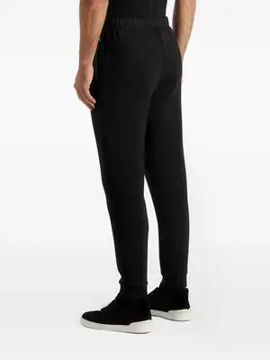 Manière De Voir Js008 In Neoprene Minimal Tapered-fit Cuffed Joggers - Black