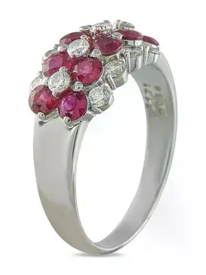 LB EXCLUSIVE 18k White Gold Diamond And Ruby Ring