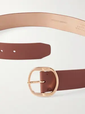 Gabriela Hearst Elster Textured-leather Belt - Brown
