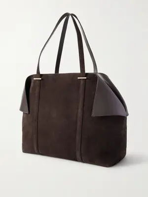 FERRAGAMO Scarf Suede Tote - Brown