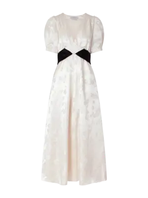Gabriela Hearst Larkin Belted Floral-jacquard Silk-satin Maxi Dress