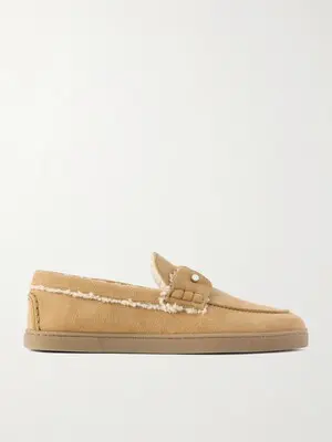 CHRISTIAN LOUBOUTIN Chambeliboat Shearling-lined Loafers - Brown