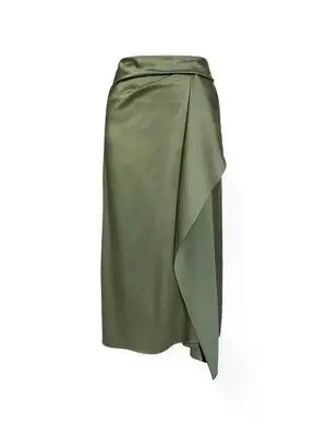 Erdem Draped-detail Midi Skirt - Green