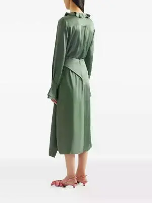 Erdem Draped-detail Midi Skirt - Green