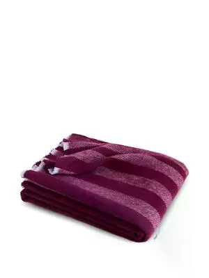 HAY Striped Fringed Blanket - Purple