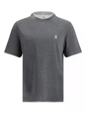 Brunello Cucinelli Crew-neck Embroidered-logo T-shirt