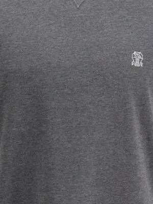 Brunello Cucinelli Crew-neck Embroidered-logo T-shirt